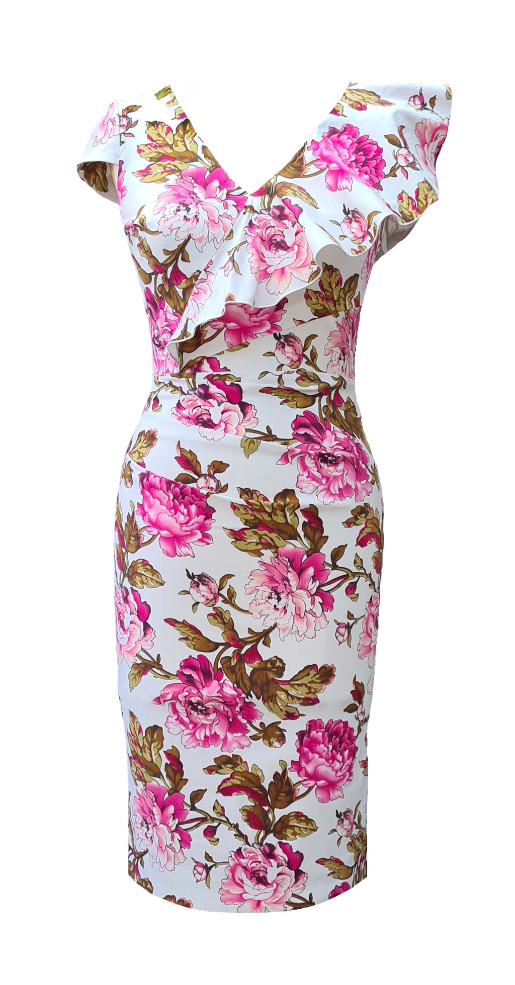Arina Dress DRC354 Pink Floral Print – MELLARIS